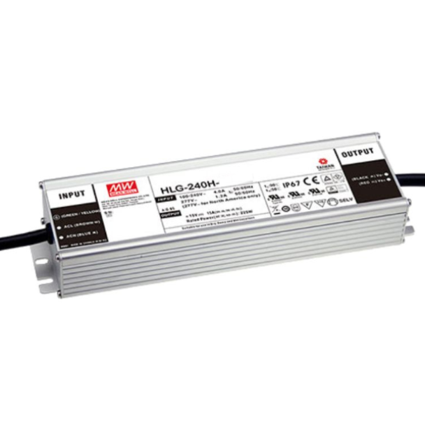MEAN WELL HLG-240H-48 LED Driver CV 240W 48V 5A IP67 - NO Plug | Power Supplies Australia